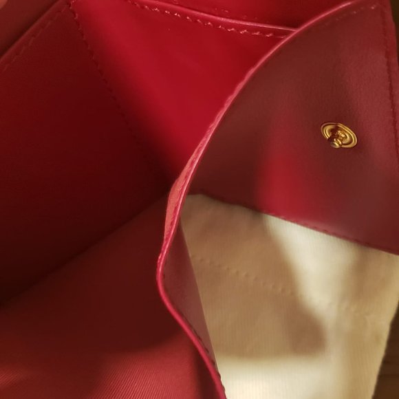 Fendi | Bags | Fendi Red Leather Micro Trifold Wallet New In The Box ...